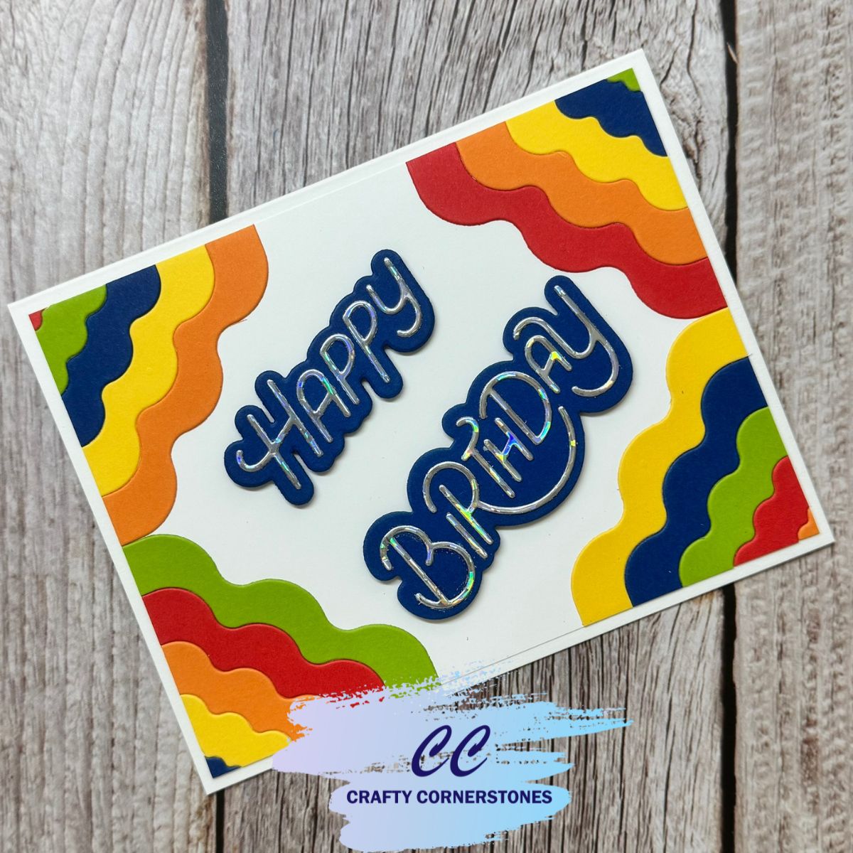 Quick and Colorful Birthday Card Using the Spellbinders Wavy Corners ...