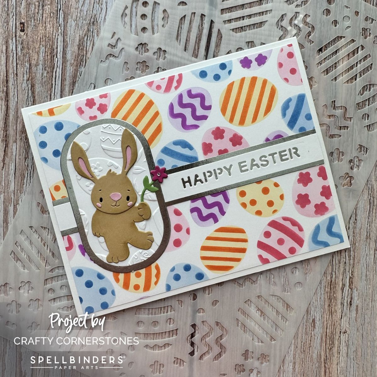 Layered ornate eggs Easter Card – Ink Blended Background with ...